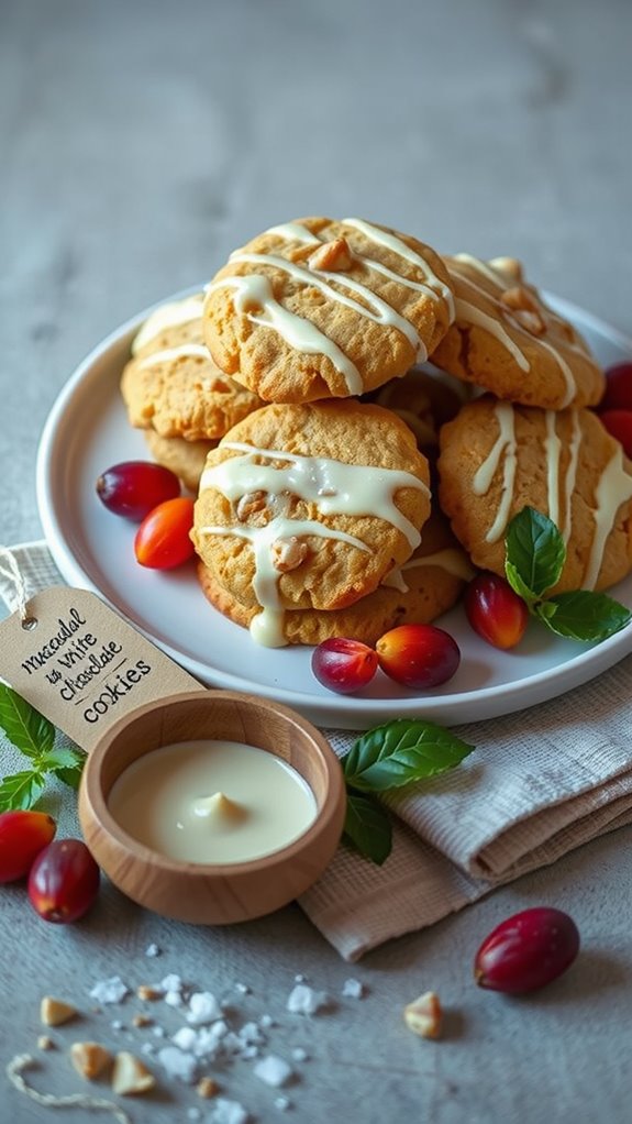 Macadamia Nut White Chocolate Christmas Cookies