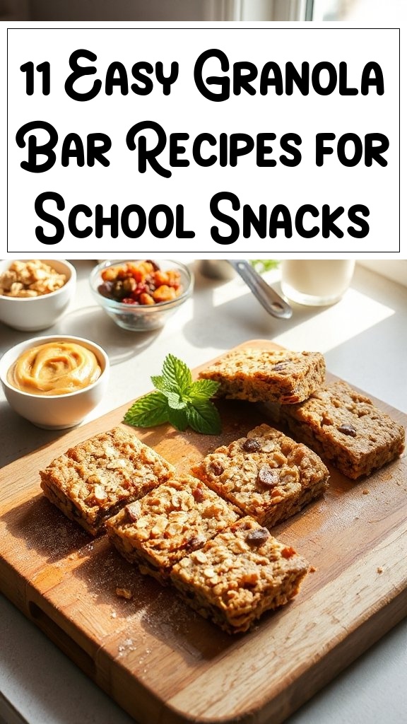 11 Easy Granola Bar Recipes for School Snacks